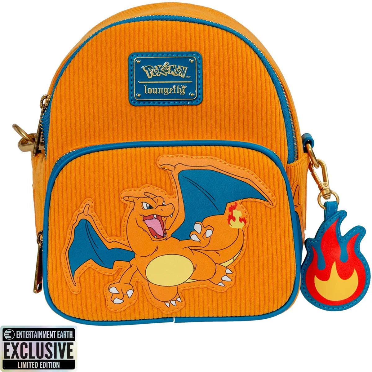 Pokemon Charizard Corduroy Convertible Mini-Backpack - Entertainment E ...